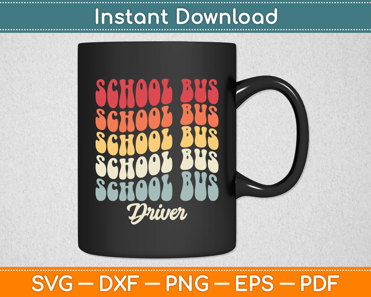 School Bus Driver Groovy Retro Back To School Funny Svg Cutting File ...