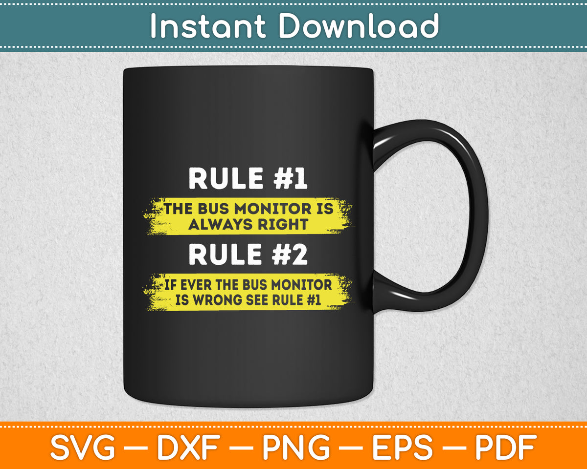 School Bus Monitor Rules Svg Digital Cutting File – artprintfile
