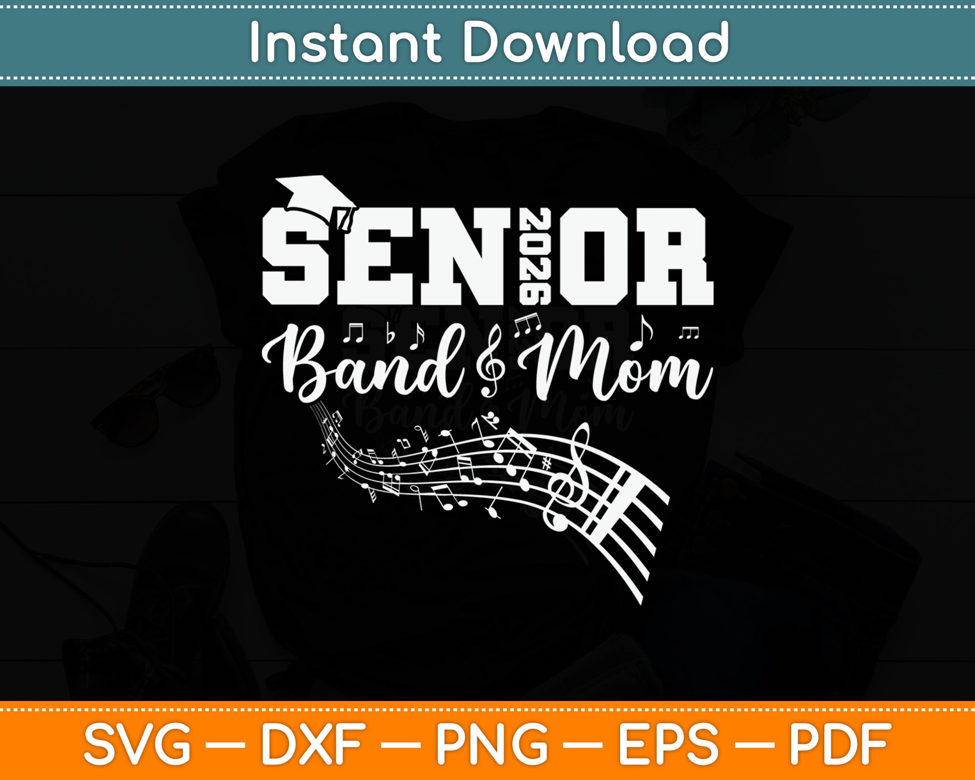 Senior Band Mom 2026 Marching Band Mom of Graduation 2026 Svg Cut File ...