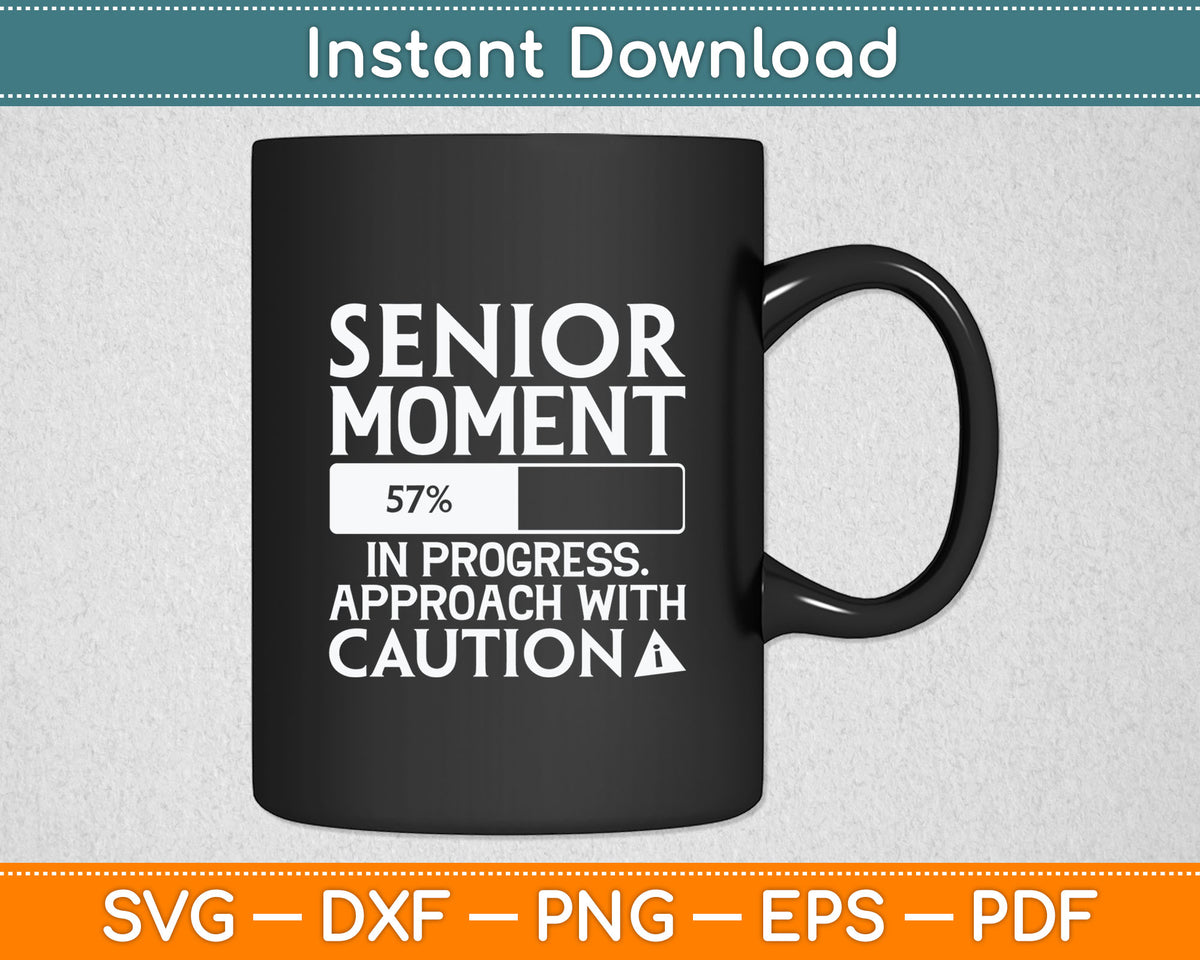 Senior Moment In Progress Approach With Caution Senior Citizen Svg ...