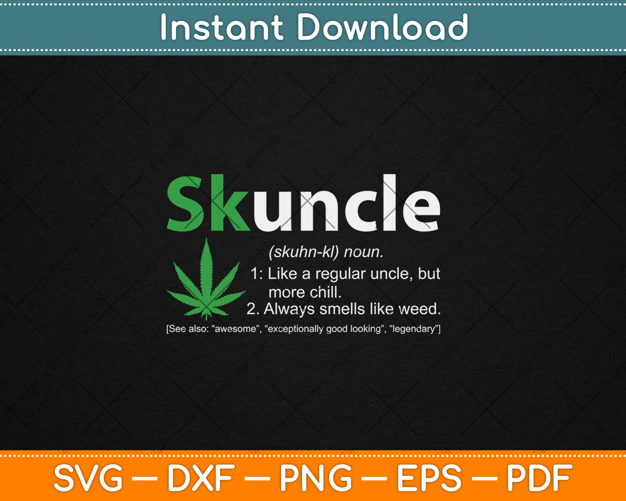 Skuncle Definition Funny Weed Pot Cannabis Marijuana Uncle Svg File ...