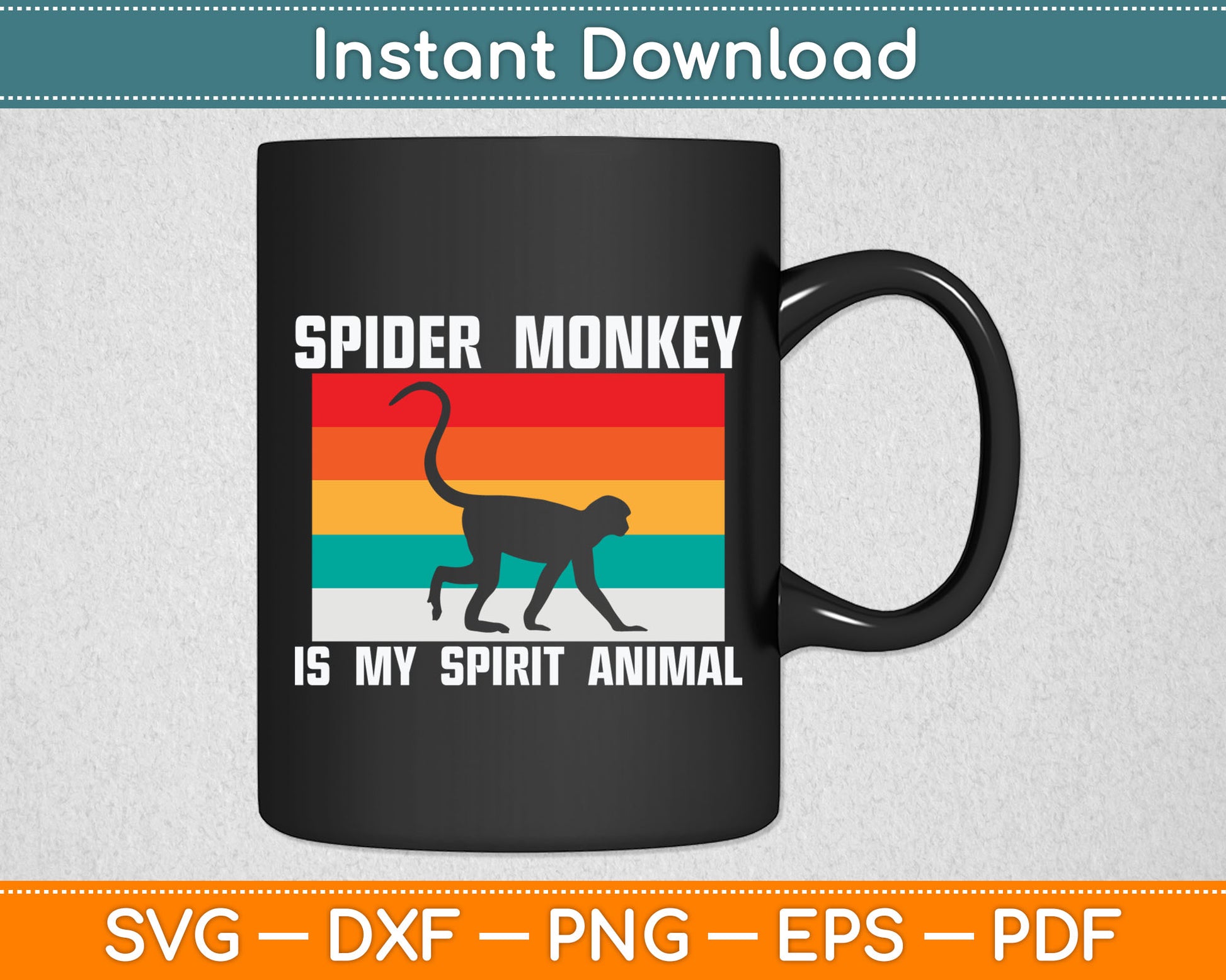 Spider Monkey Retro Vintage Svg Digital Cutting File – artprintfile