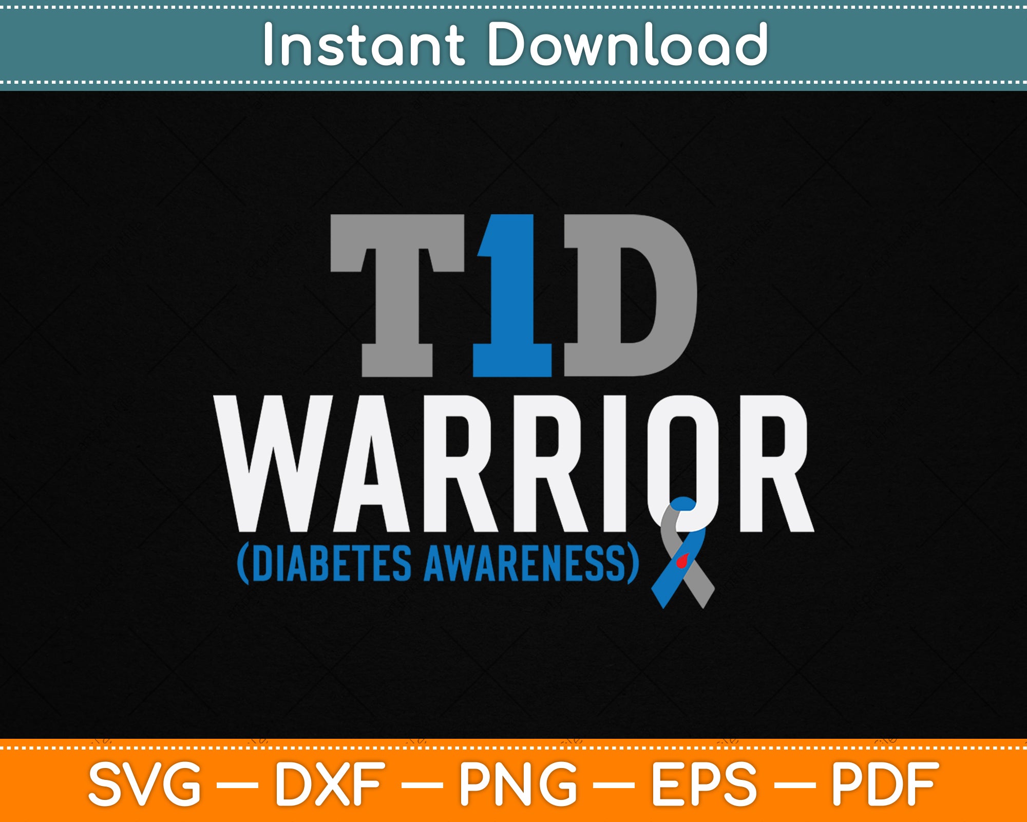 T1D Warrior Type 1 Diabetes Awareness Diabetic T1D Warrior SVG File ...