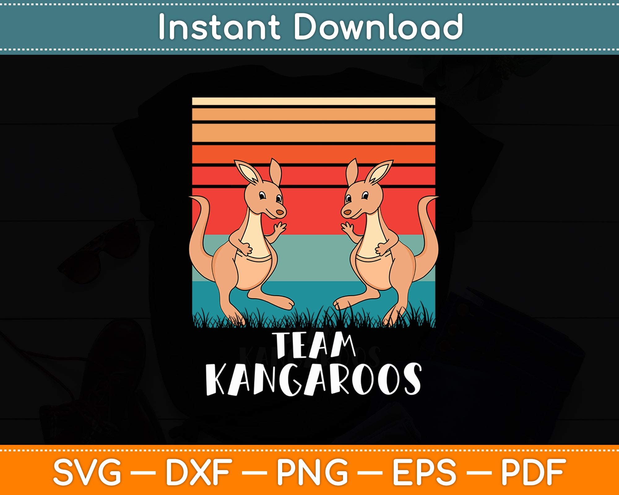 Team Kangaroos Australia Animal Kangaroo Lover Svg Cutting File ...