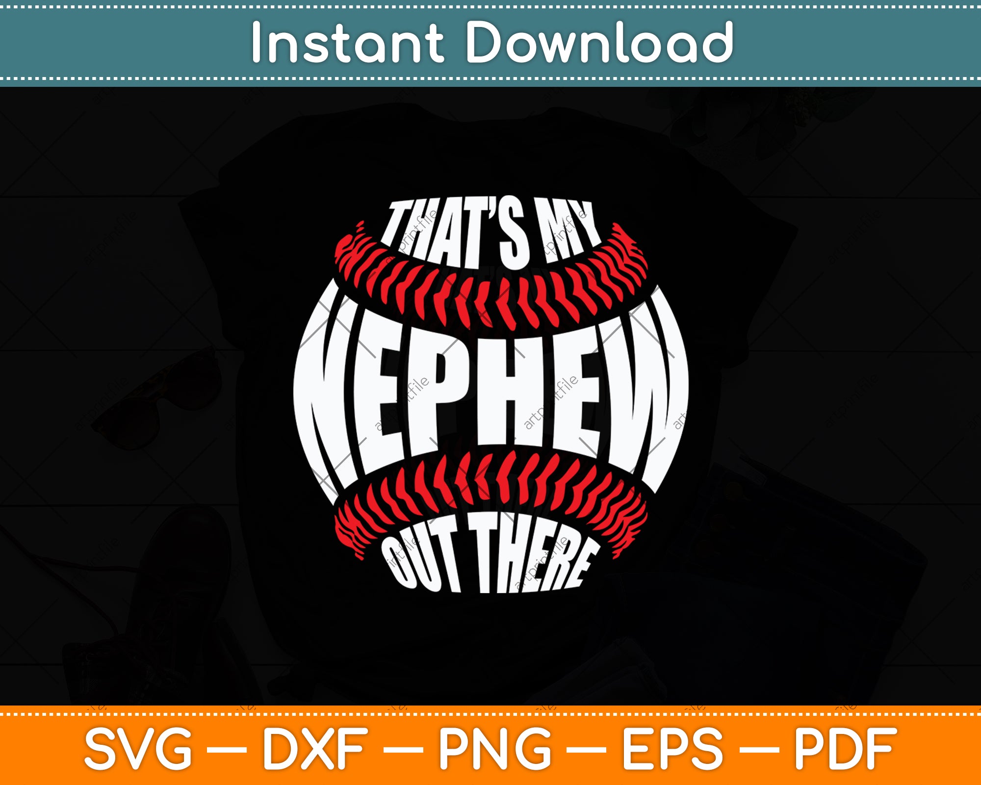 That's My Nephew Out There Funny Baseball Svg Digital Cutting File ...