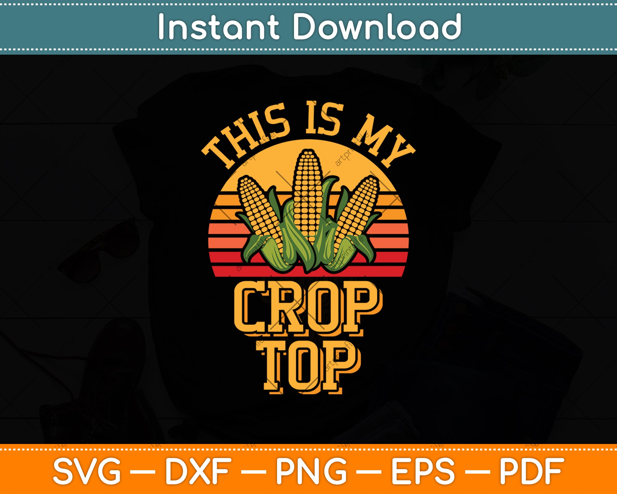 This Is My Crop Top Corn Retro Vintage Svg Digital Cutting File ...