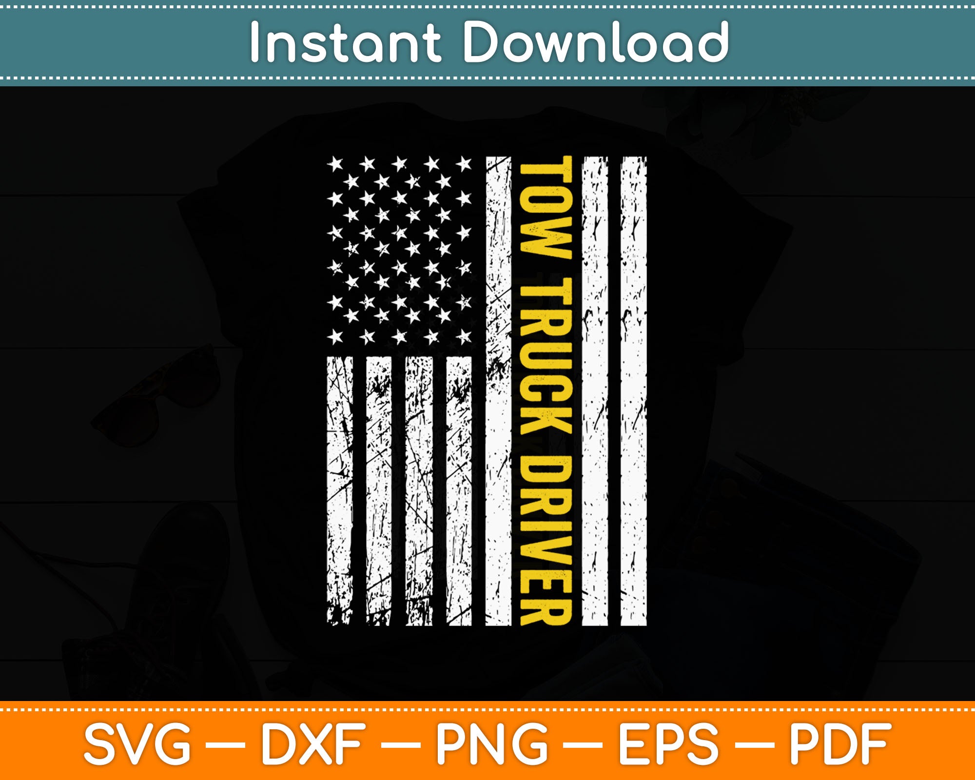 Tow Truck Driver Tow Truck Operator Thin Yellow Line Wrecker Svg File ...