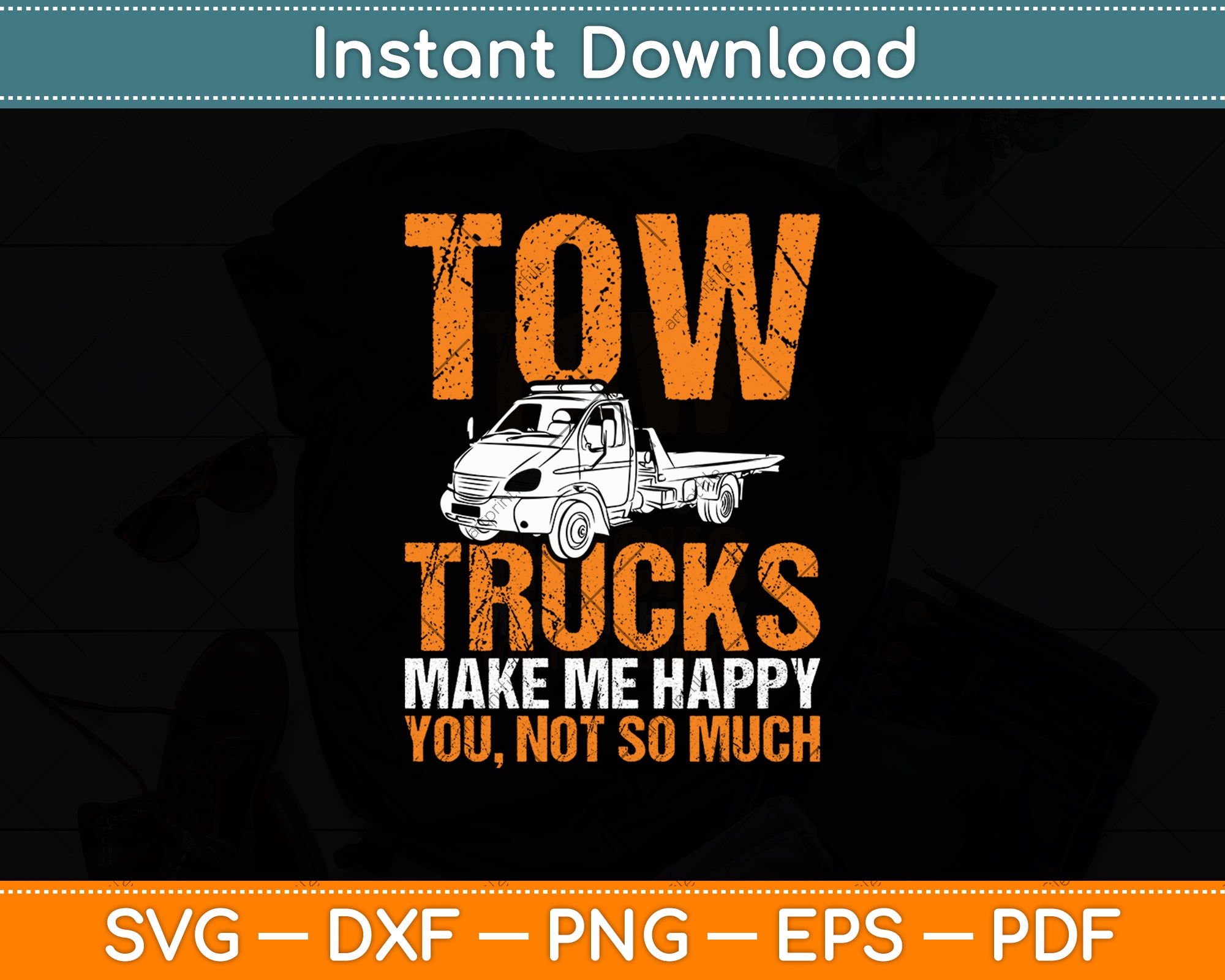 Tow Trucks Driver Recovery Vehicle Operator Wrecker Svg Cutting File ...