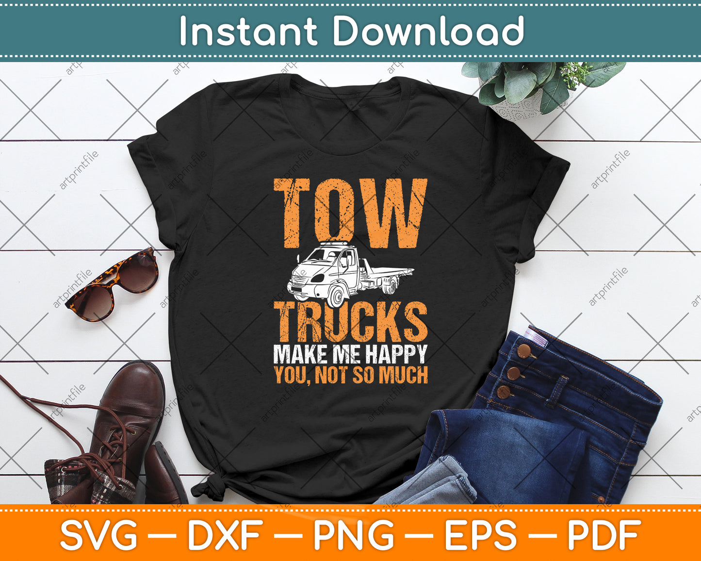 Tow Trucks Driver Recovery Vehicle Operator Wrecker Svg Cutting File ...