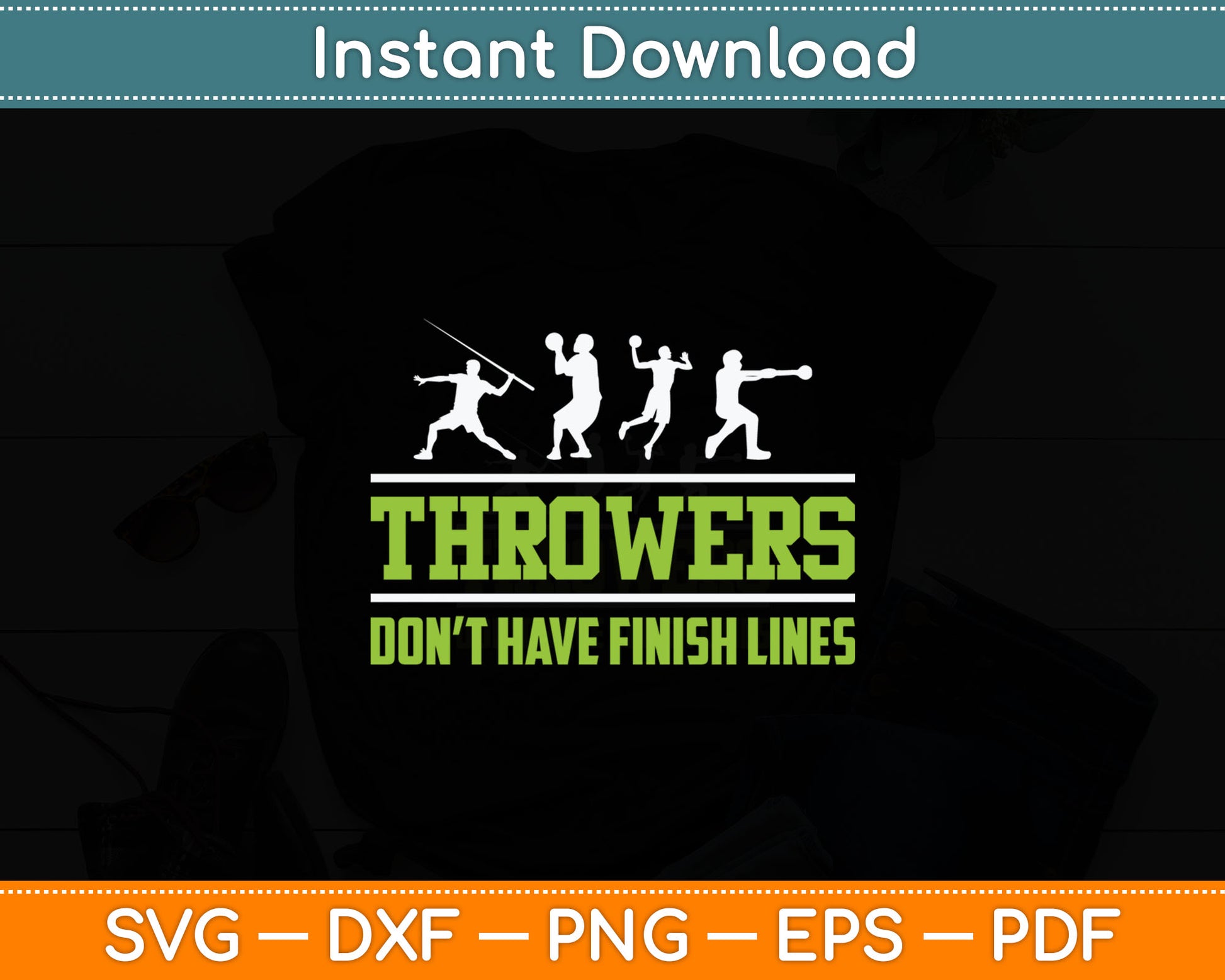 Track and Field Throwing Shot Put Outfit - Finish Line Svg Cut File ...