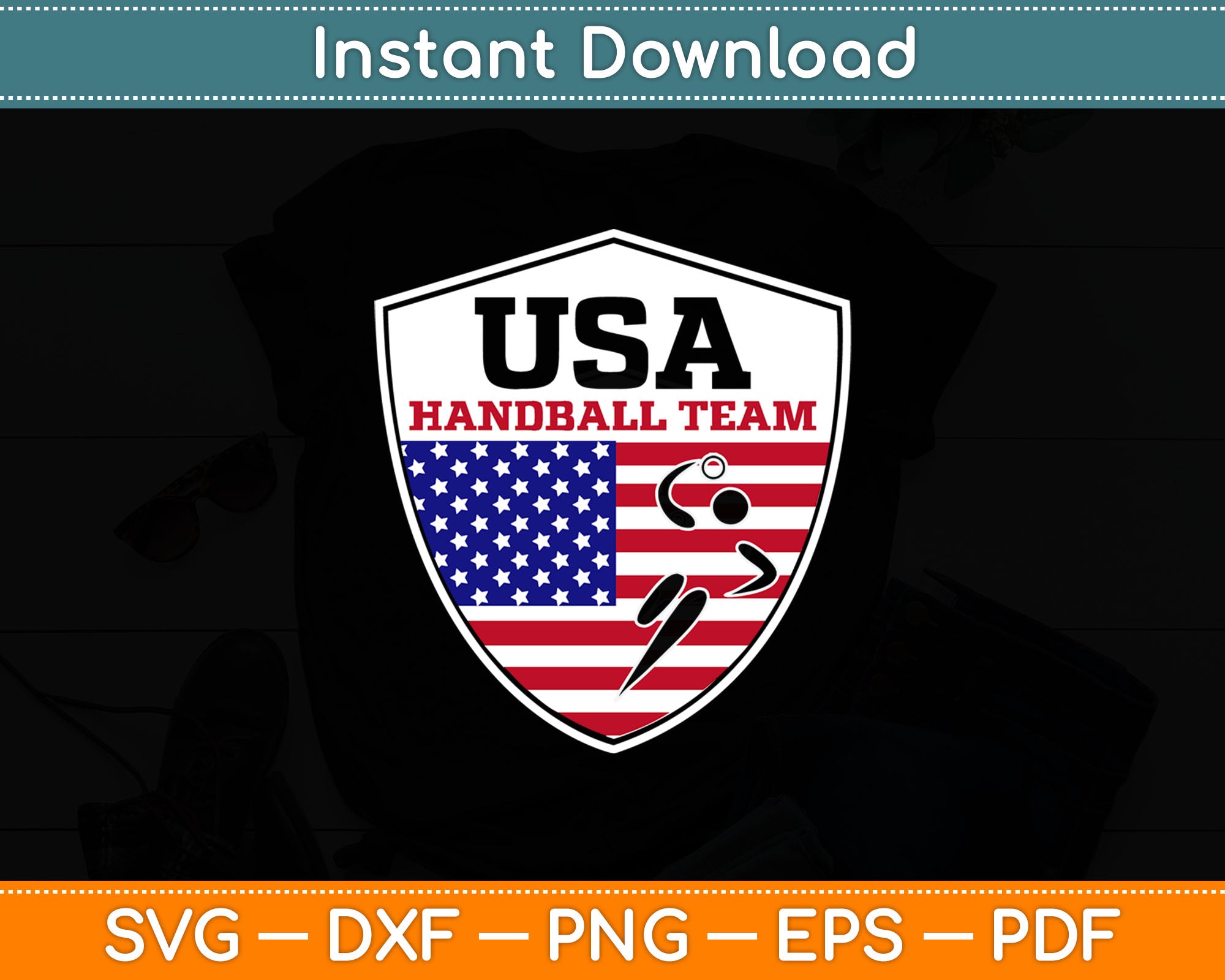 American Flag USA Handball Team Svg Digital Cutting File – artprintfile