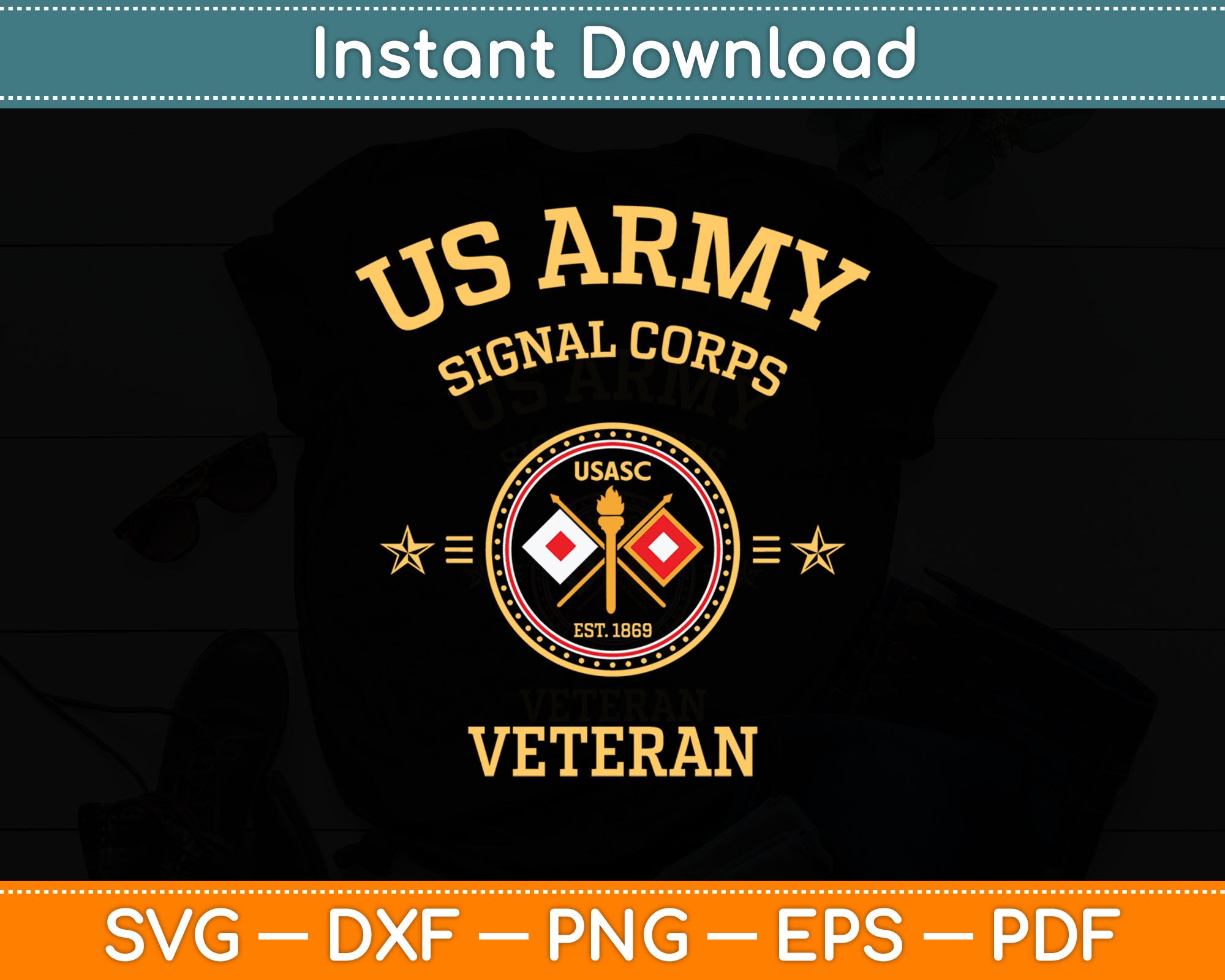 US Army Veteran Signal Officer Military Army Engineer Svg Cutting File ...