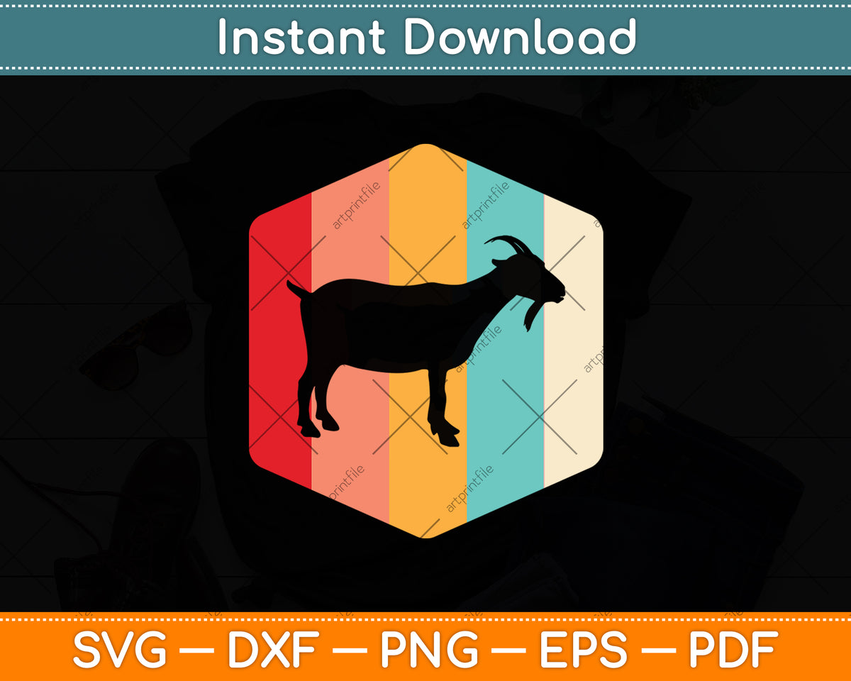 Vintage Retro Goat Svg Digital Cutting File – artprintfile