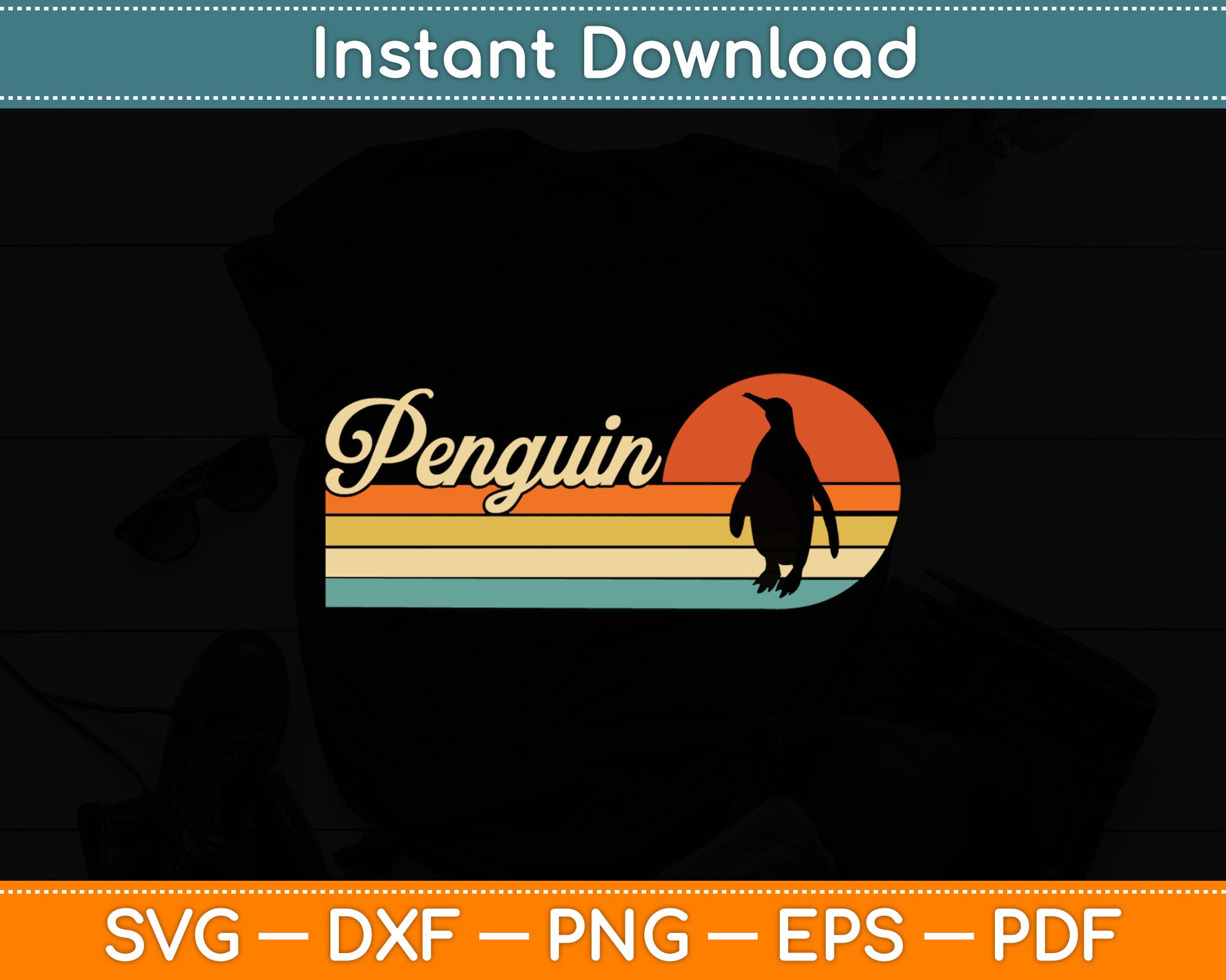 Vintage Retro Penguin Svg Digital Cutting File – artprintfile