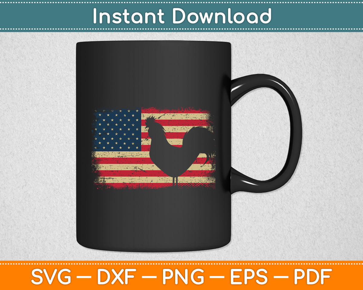Vintage US Flag Cock Fight Svg Cutting File – artprintfile