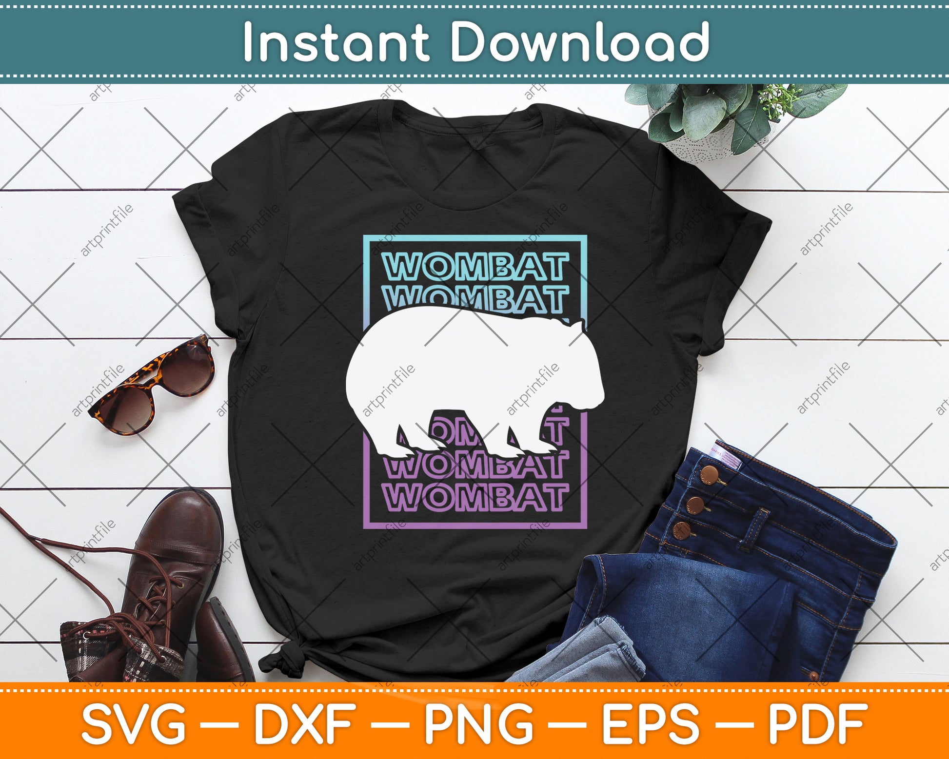 Wombat Vintage Retro Svg Cutting File – artprintfile
