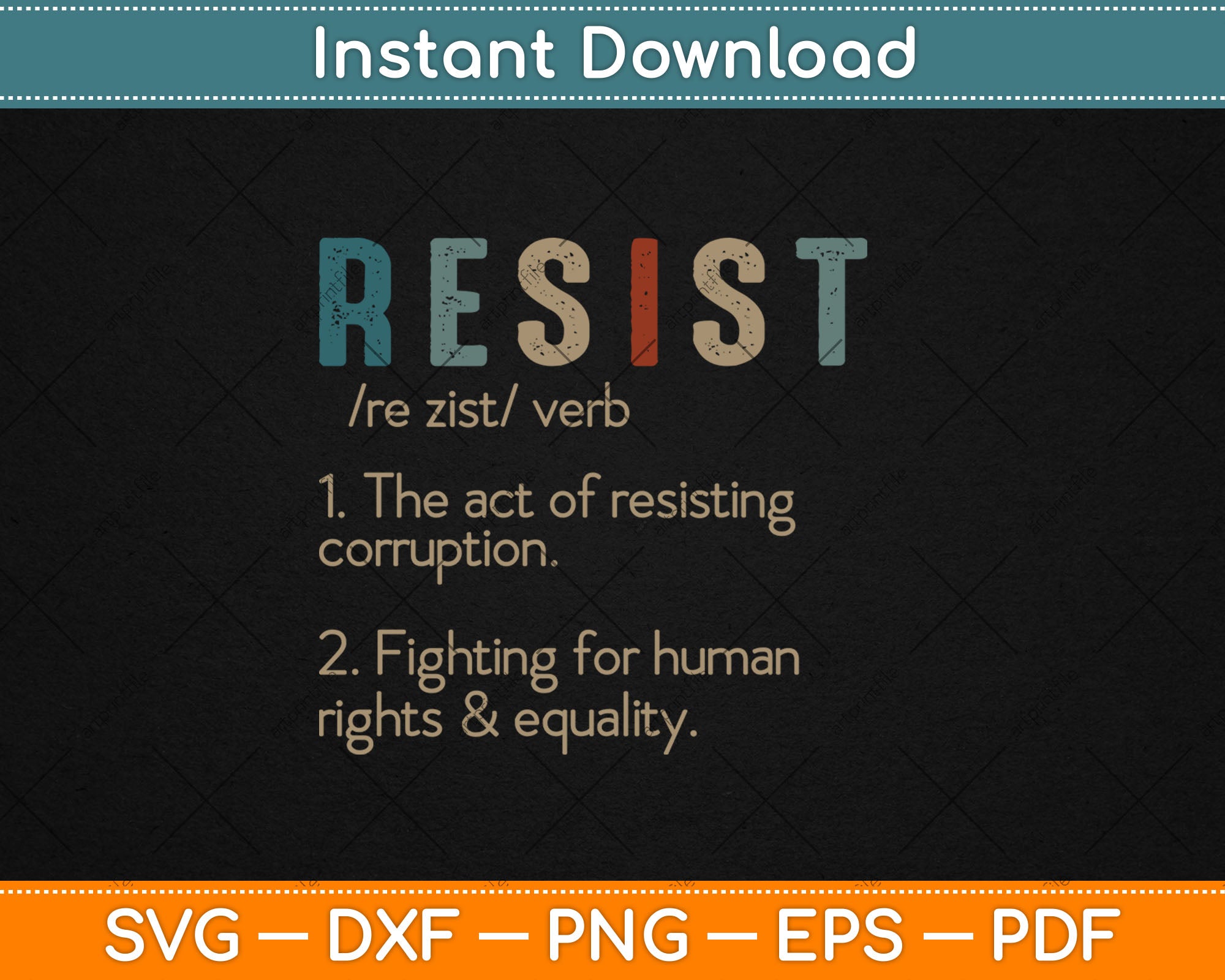 Vintage Style Protest Definition of Resist Svg Digital Cutting File ...