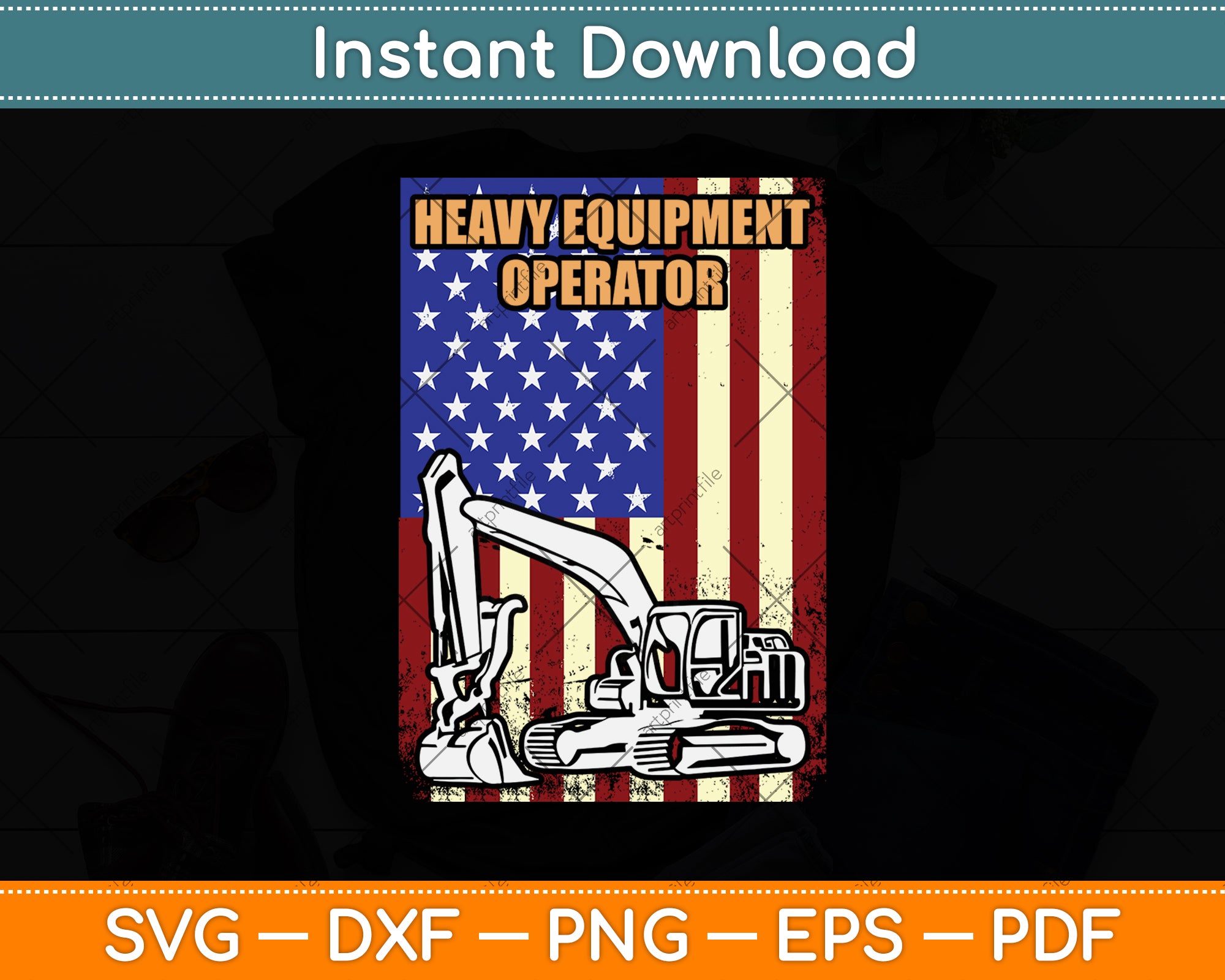 American Flag Heavy Equipment Operator Svg Cutting File – artprintfile