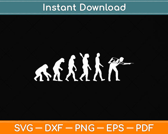 Billiards Player Retro Snooker 8-Ball Billiard Cue Evolution Svg File ...