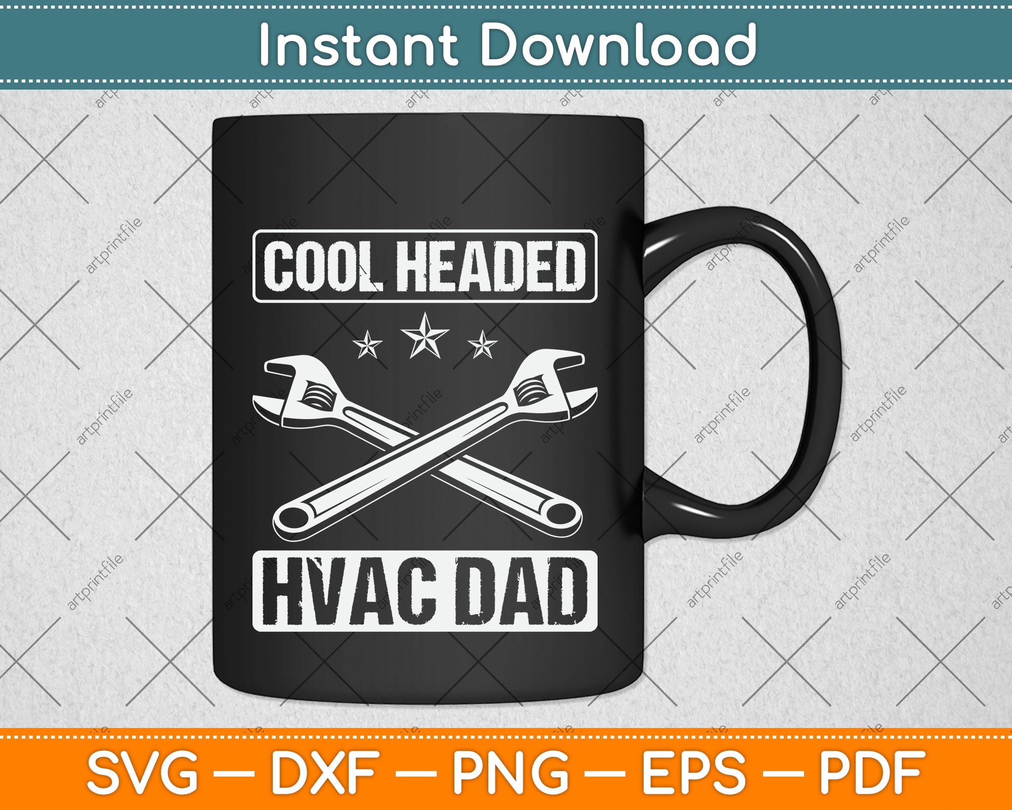 Cool Headed HVAC Dad HVAC Tech HVAC Technician AC Repairman Svg File ...