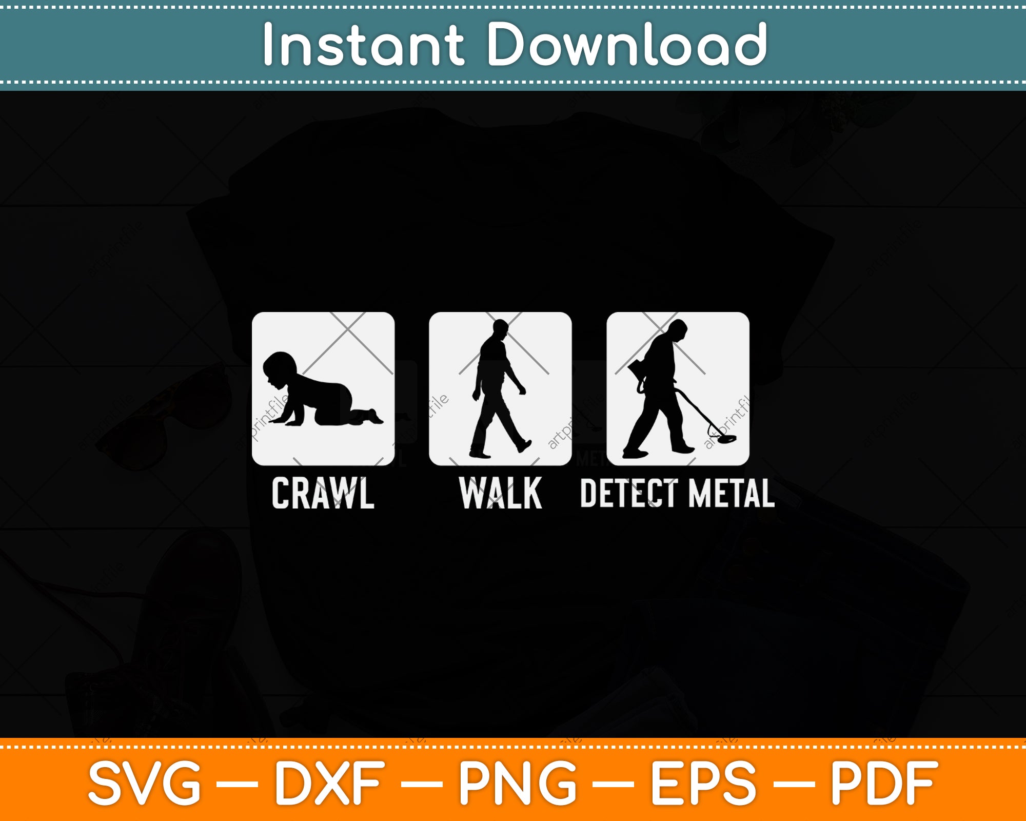 Crawl Walk Detect Metal Svg Cutting File – artprintfile