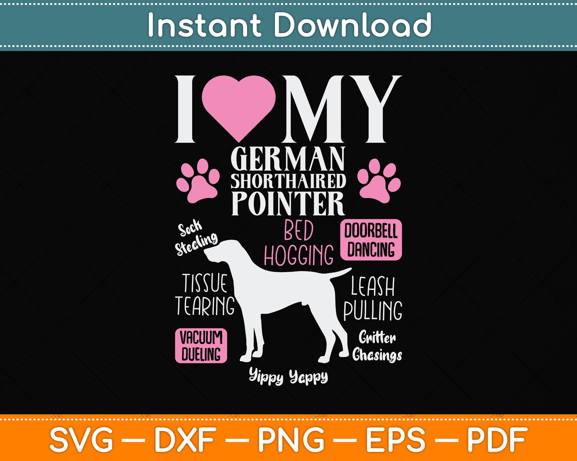 Dog Anatomy Of a German Shorthaired Pointer Svg Cutting File – artprintfile