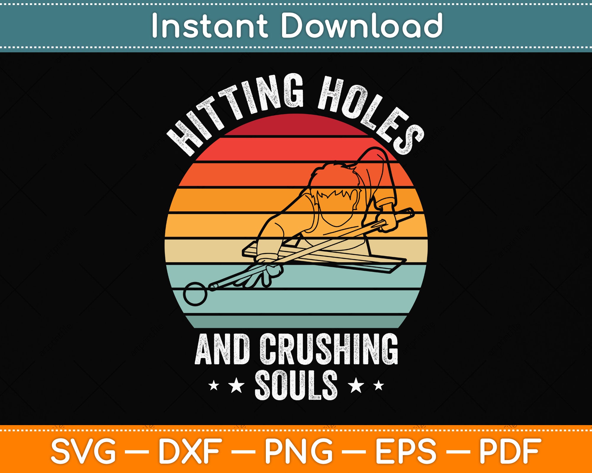 Hitting Holes Crushing Souls Pool Player Snooker Accessories Svg File ...