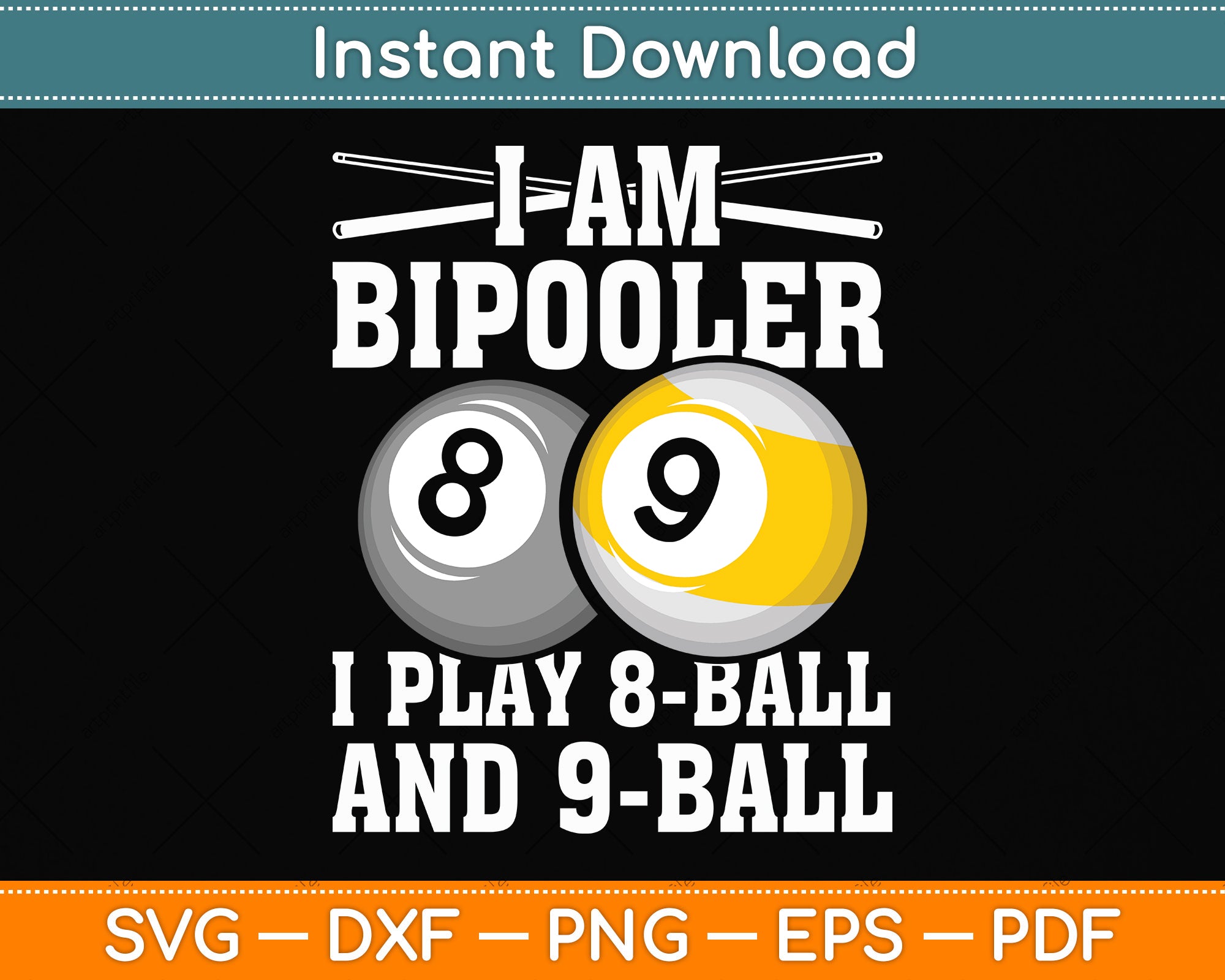 I Am Bipooler I Play Billiards Snooker Pool Player Svg Cutting File ...