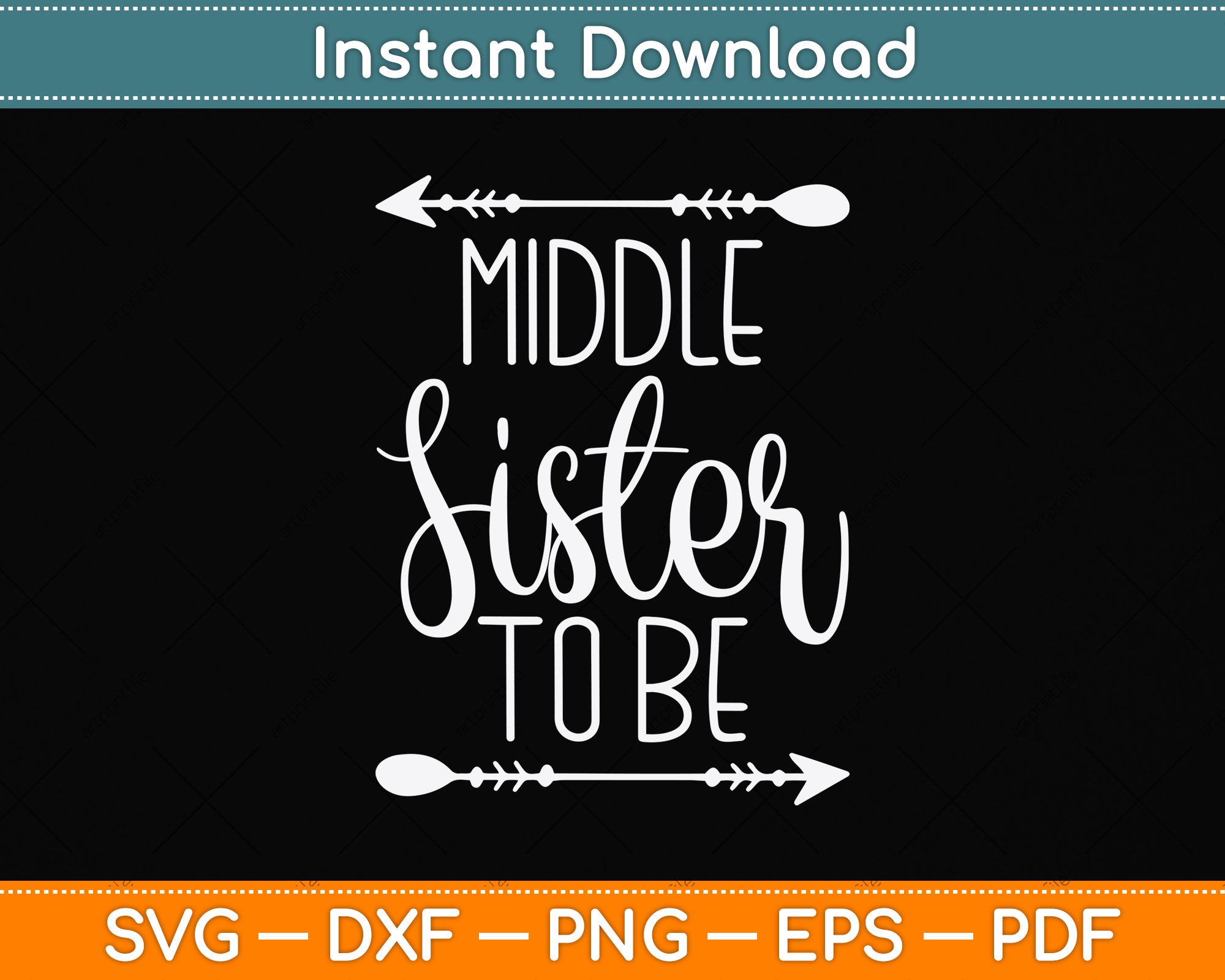Middle Sister To Be Sibling Day Svg Cutting File – artprintfile