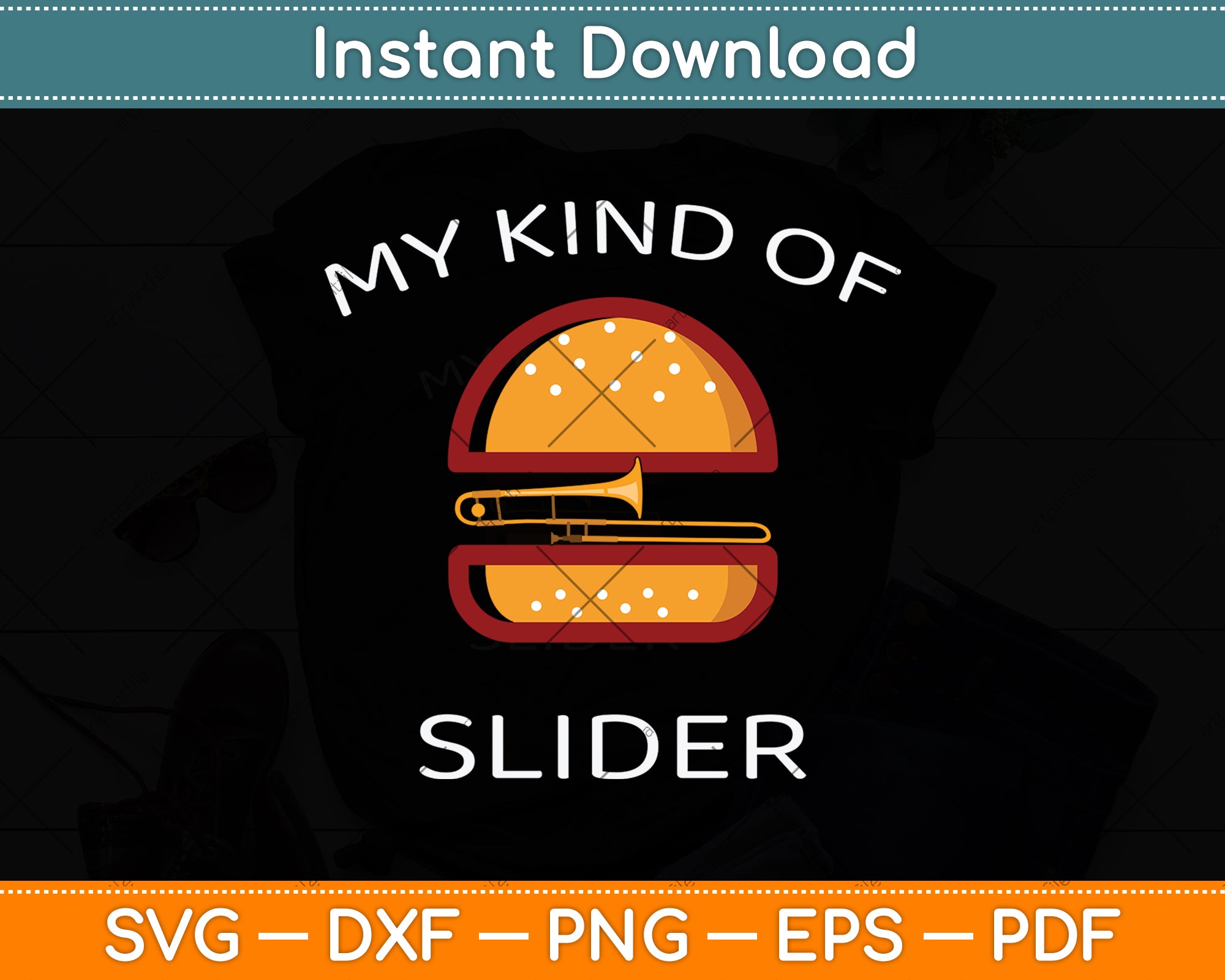 My Kind of Slider Funny Sarcastic Pun Trombone Svg Cutting File ...
