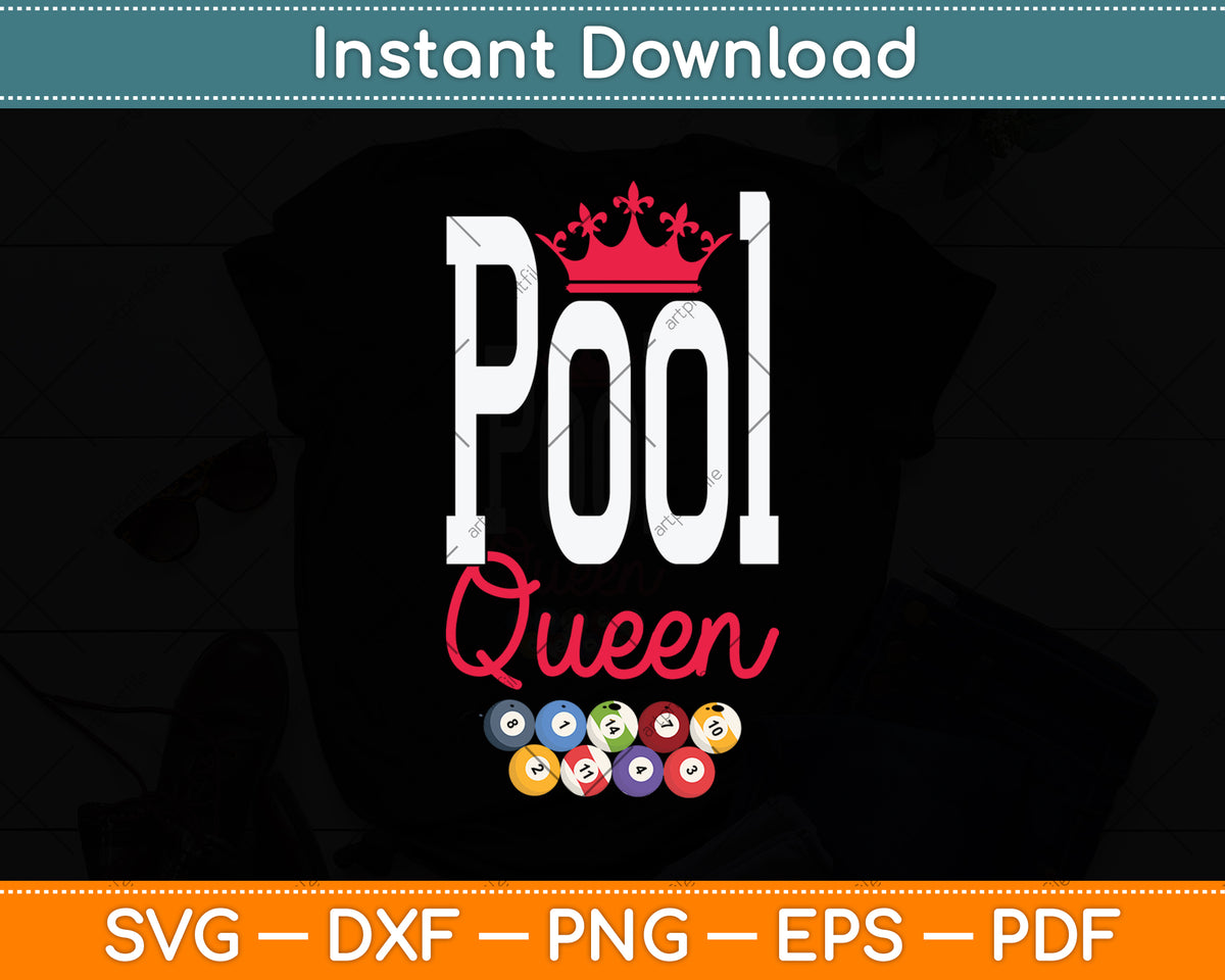 Pool Queen Pool Billiard Snooker Player Svg Cutting File – artprintfile