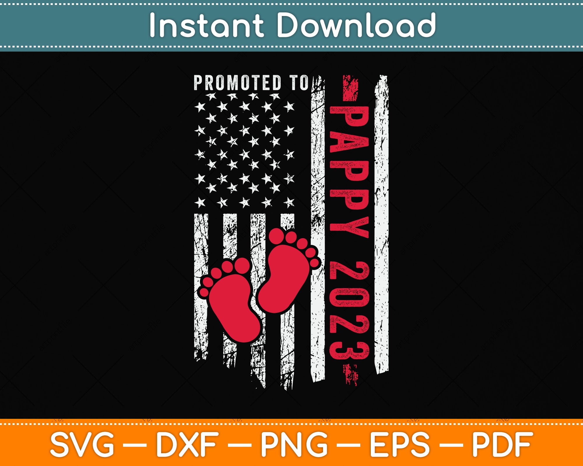 Promoted To Pappy 2023 First Time Father's Day New Dad Svg File ...