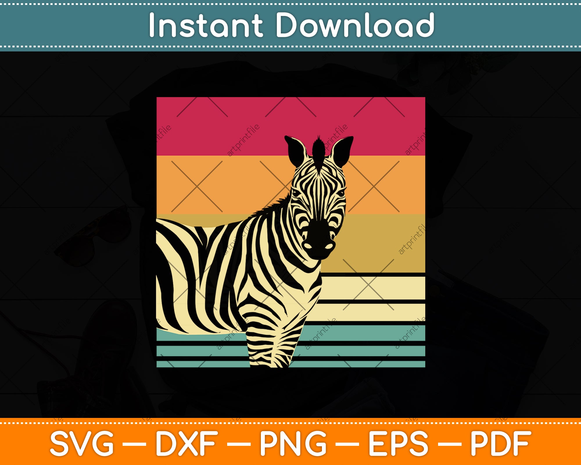 Vintage Retro Zebra Svg Cutting File – artprintfile