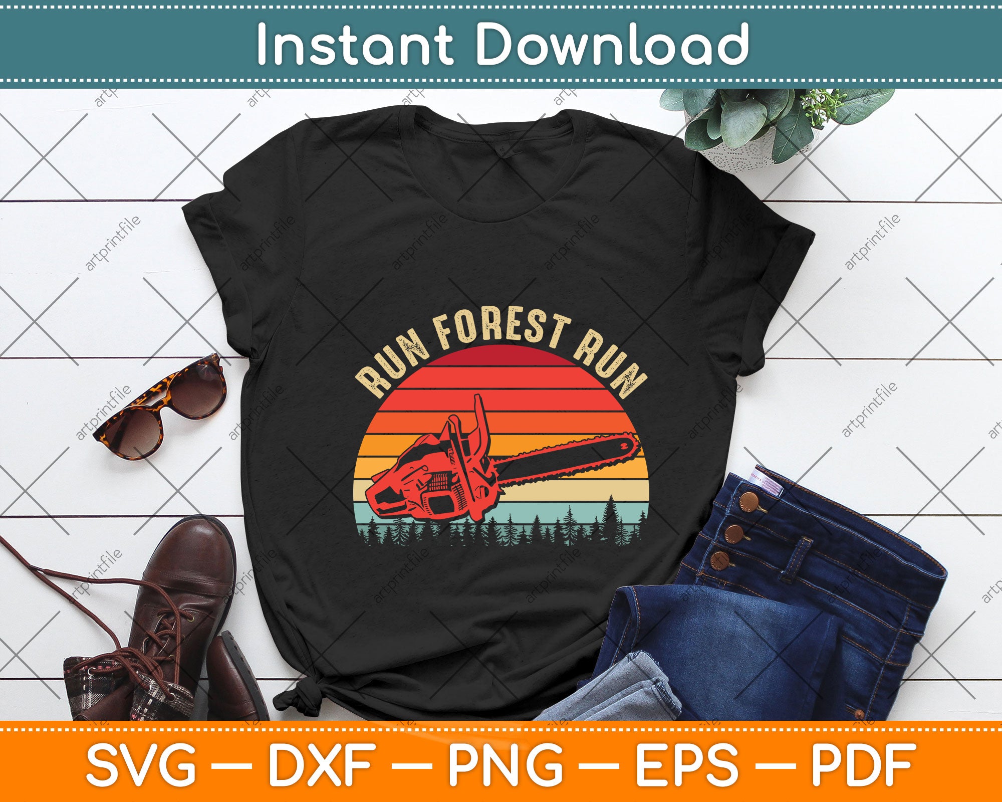 Run Forest Run Chainsaw Arborist Svg Cutting File – artprintfile