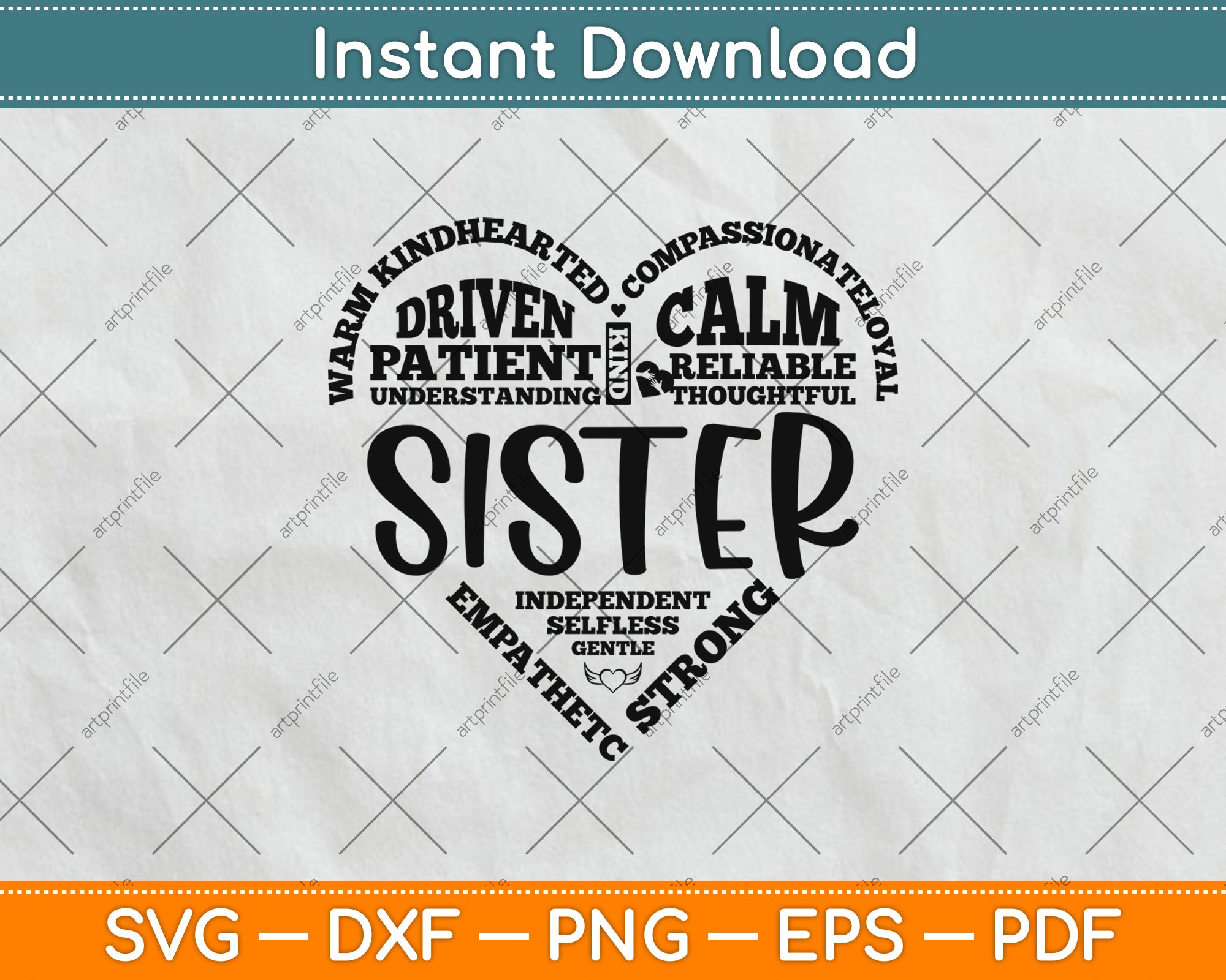 Sisters Day Heart Siblings Day Svg Cutting File – artprintfile