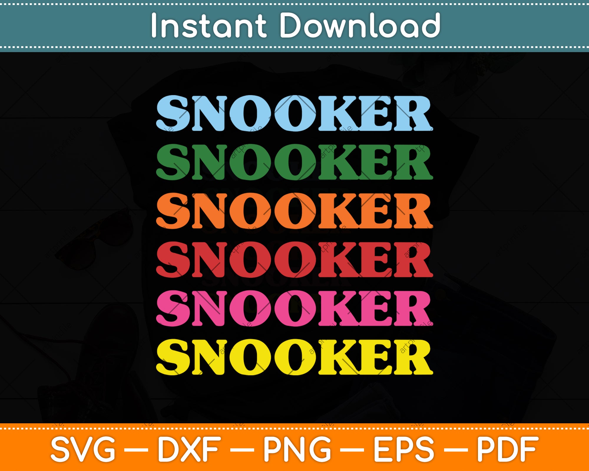 Snooker Retro 70's 80's Tee for Snooker Players Svg Cutting File ...