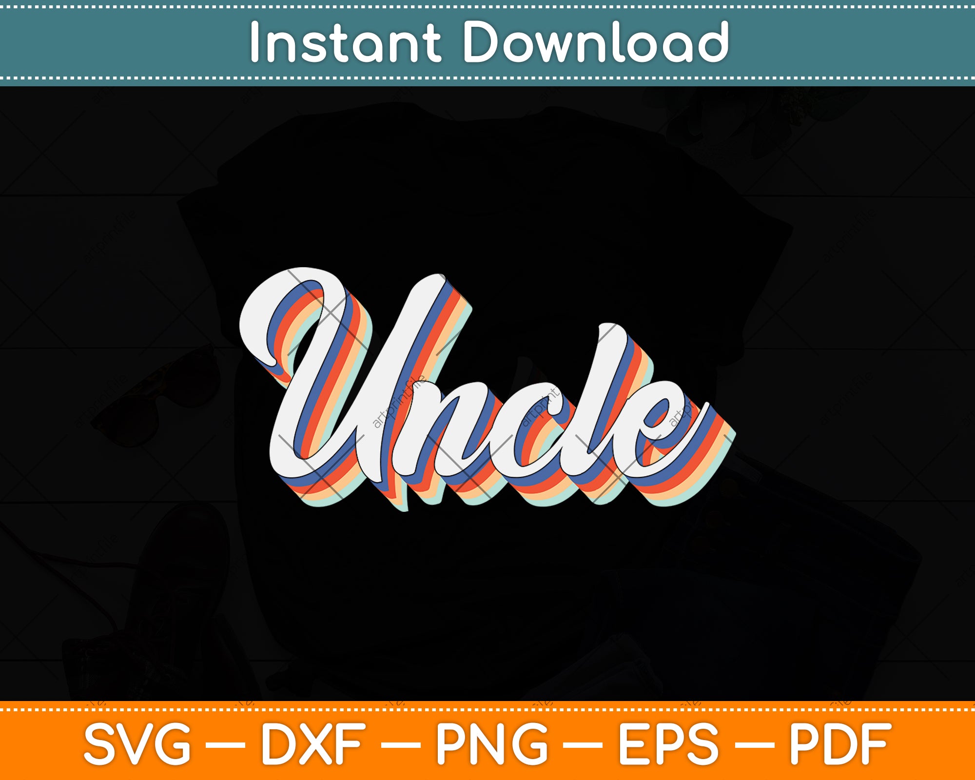 Uncle Retro Vintage Fathers Day Svg Cutting File – artprintfile
