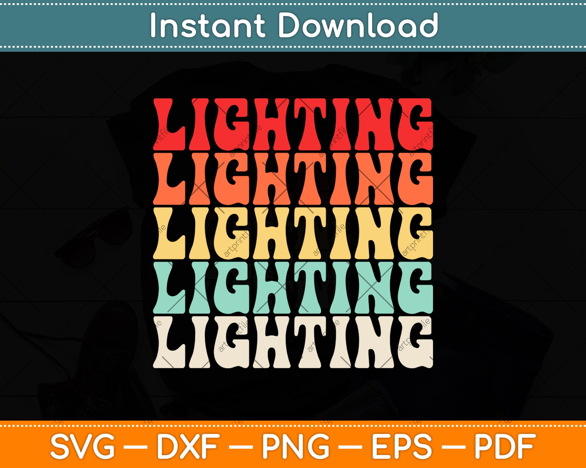 Vintage Retro Lighting Svg Cutting File – artprintfile