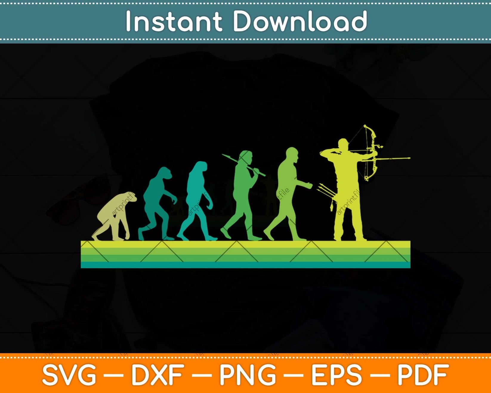 Archery Archer Evolution Retro Svg Cutting File – artprintfile