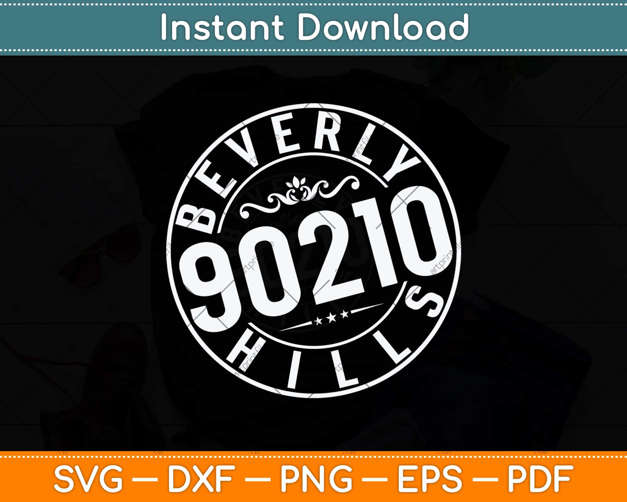 Beverly 90210 Hills Color Blend Logo Svg Cutting File – artprintfile