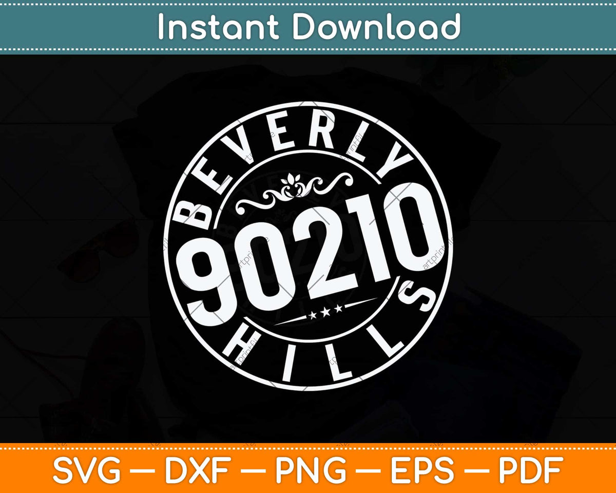 Beverly 90210 Hills Color Blend Logo Svg Cutting File – artprintfile