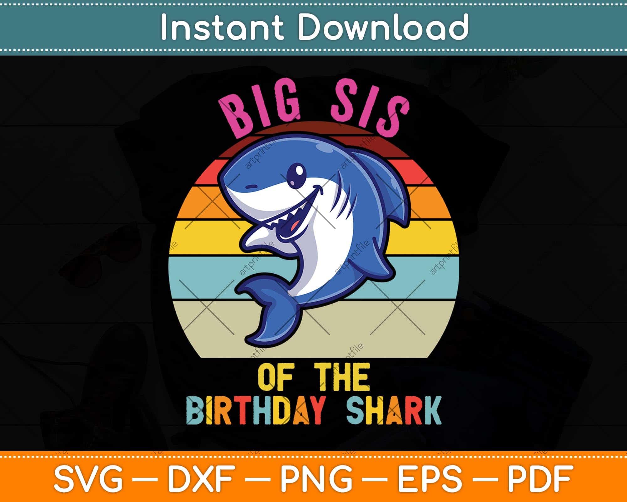 Big Sister of the Shark Birthday Sister Matching Family Svg Cut File ...