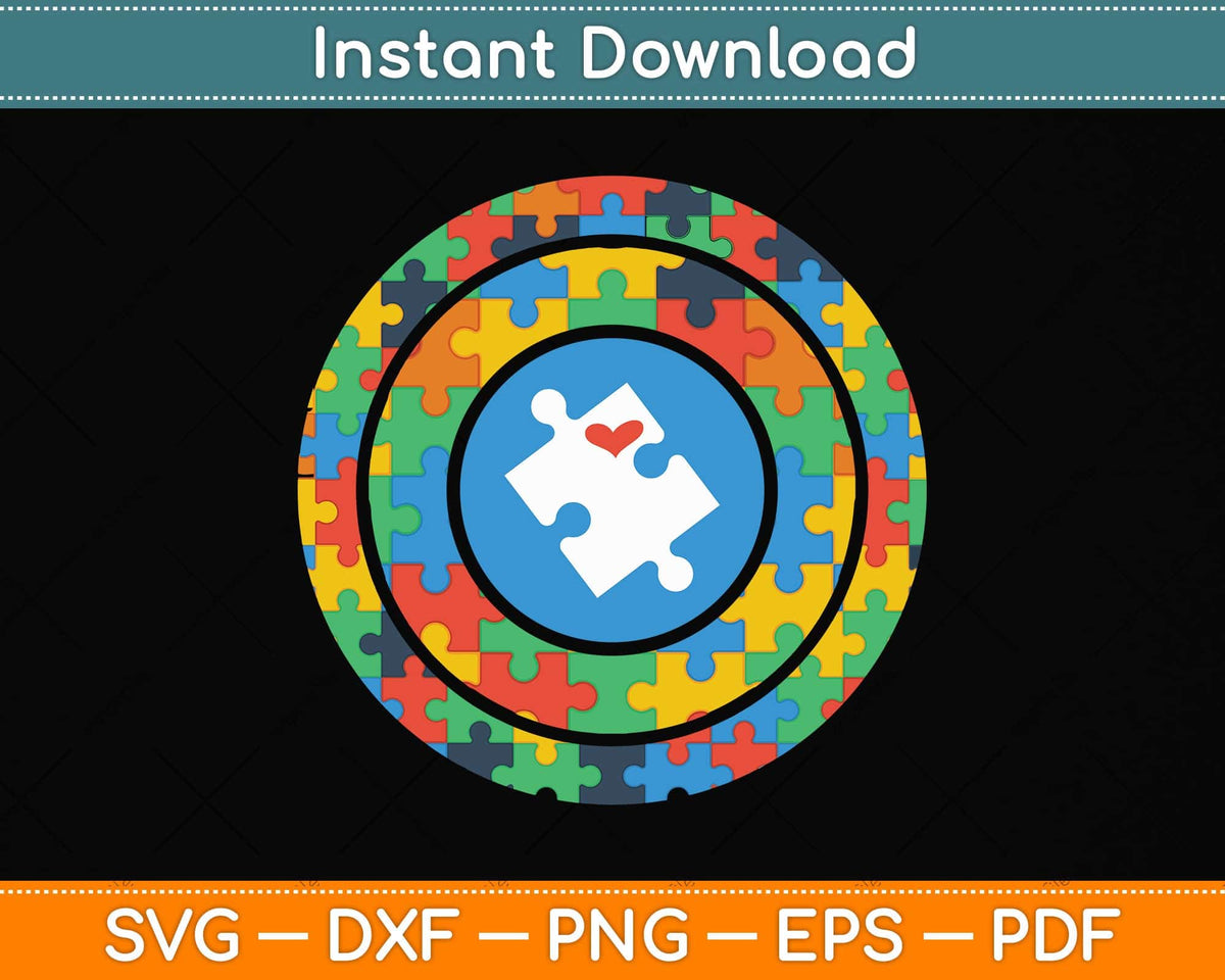 Captain Autism puzzle superhero shield Autism Awareness Svg File ...