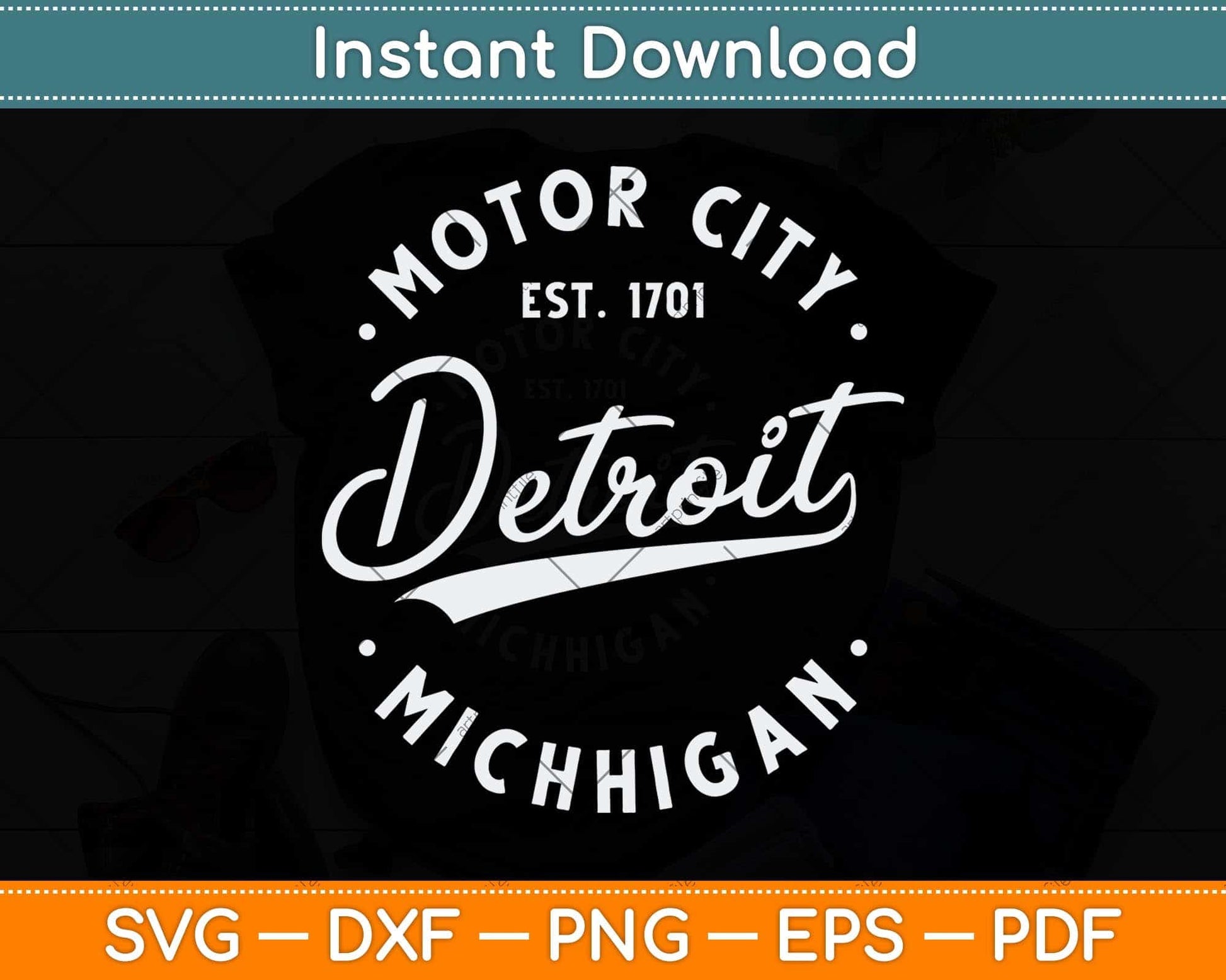 Classic Retro Vintage Detroit Michigan Motor City Svg Cutting File ...