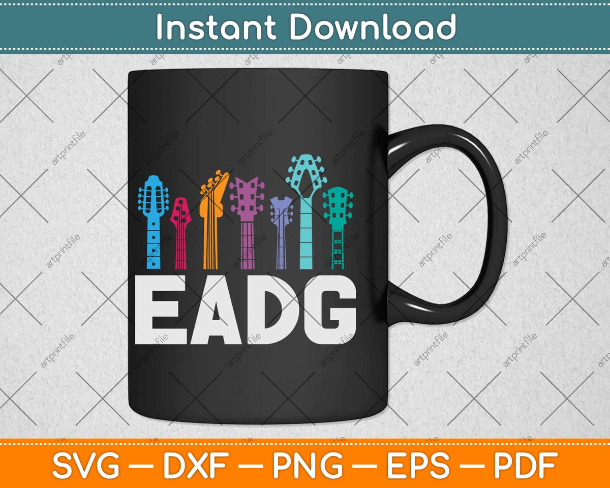 Cool Electric Bass Eadg Guitar Rock Music Player Svg Png Dxf File ...