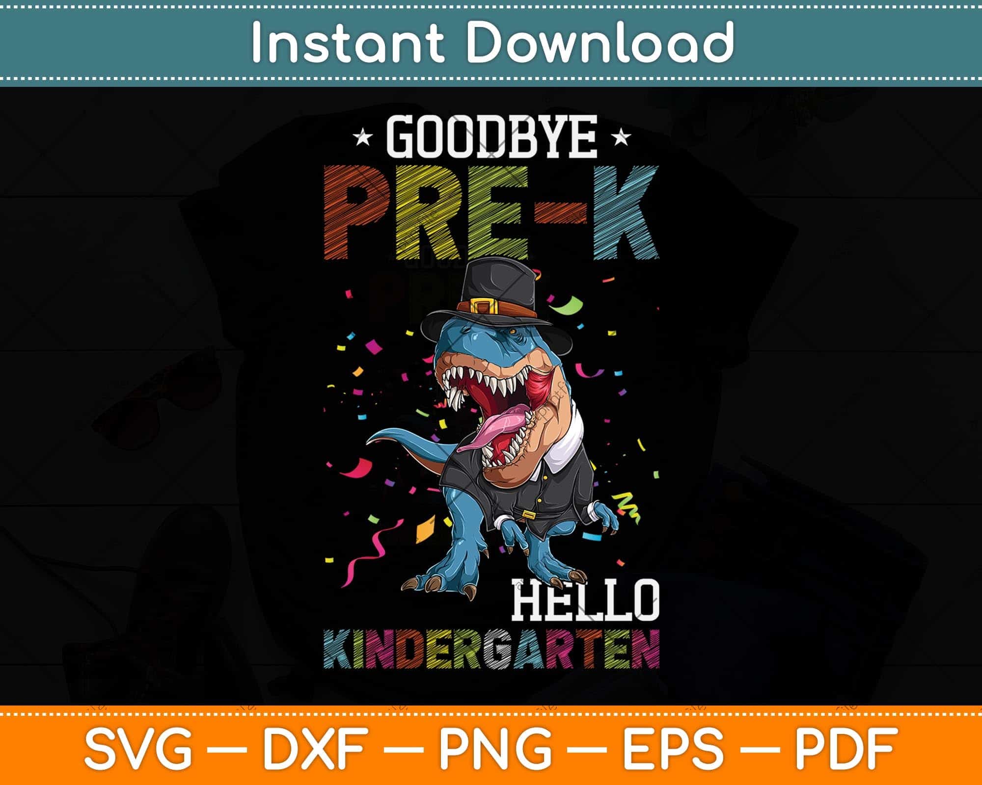 Dinosaur Goodbye Pre-K Hello Kindergarten Last Day Of School Svg File ...