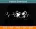 Drum Heartbeat Lifeline Music Lover Gift Drummer Svg Cutting File ...