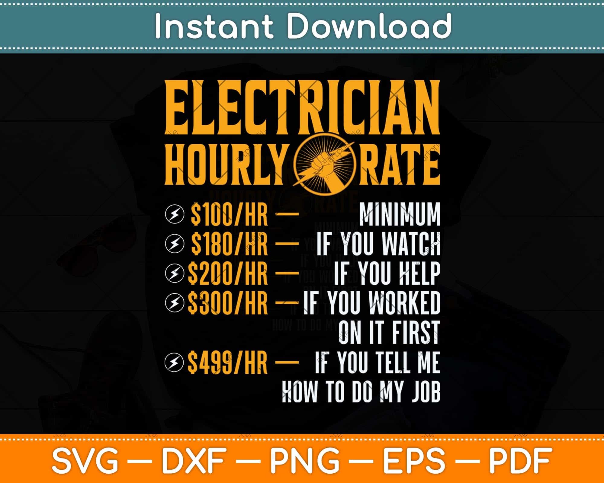 Electrician Hourly Rate Electrician Funny Fathers Day Svg Cutting File artprintfile