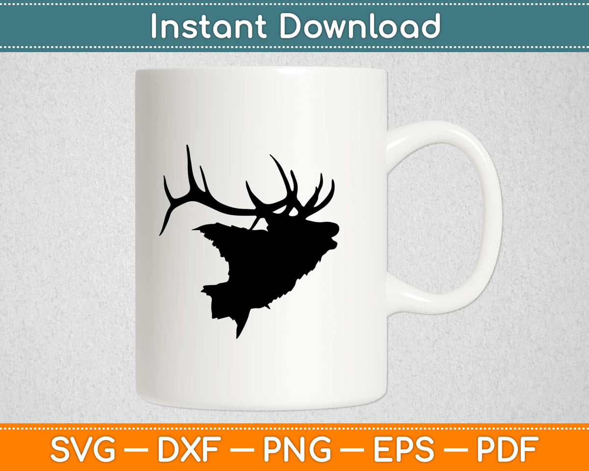 Elk Silhouette Wapiti Head Vector INSTANT DIGITAL DOWNLOAD – artprintfile