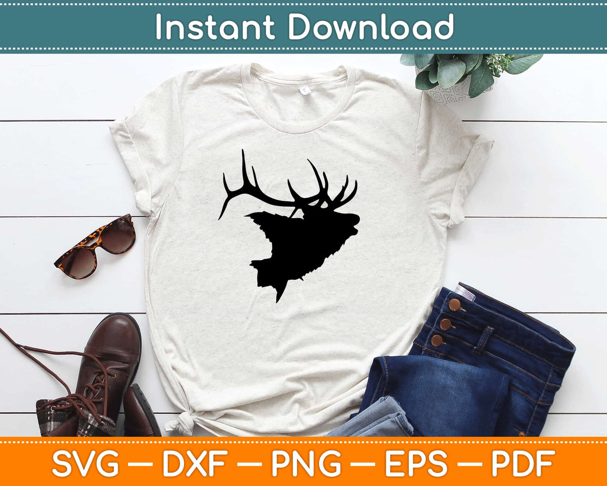Elk Silhouette Wapiti Head Vector INSTANT DIGITAL DOWNLOAD – artprintfile